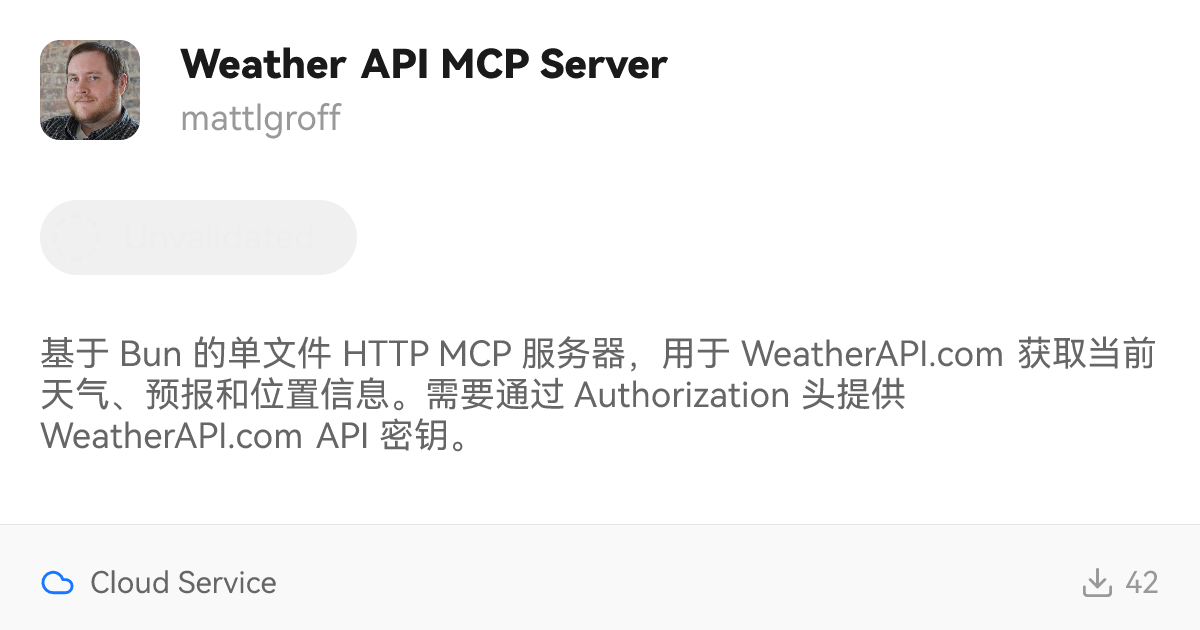 Weather API MCP Server | MCP Servers · LobeHub