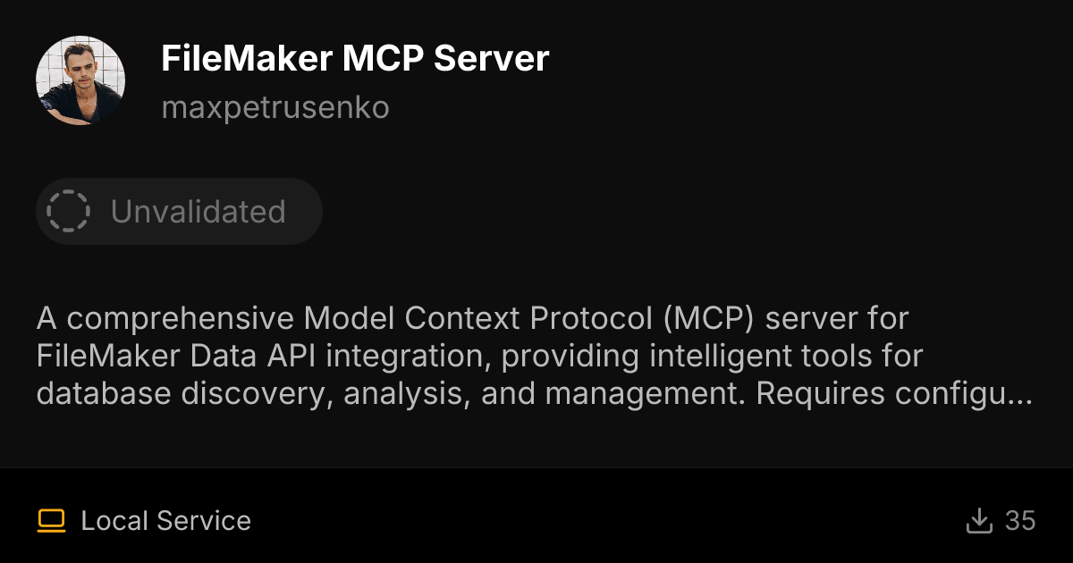 FileMaker MCP Server | MCP Servers · LobeHub