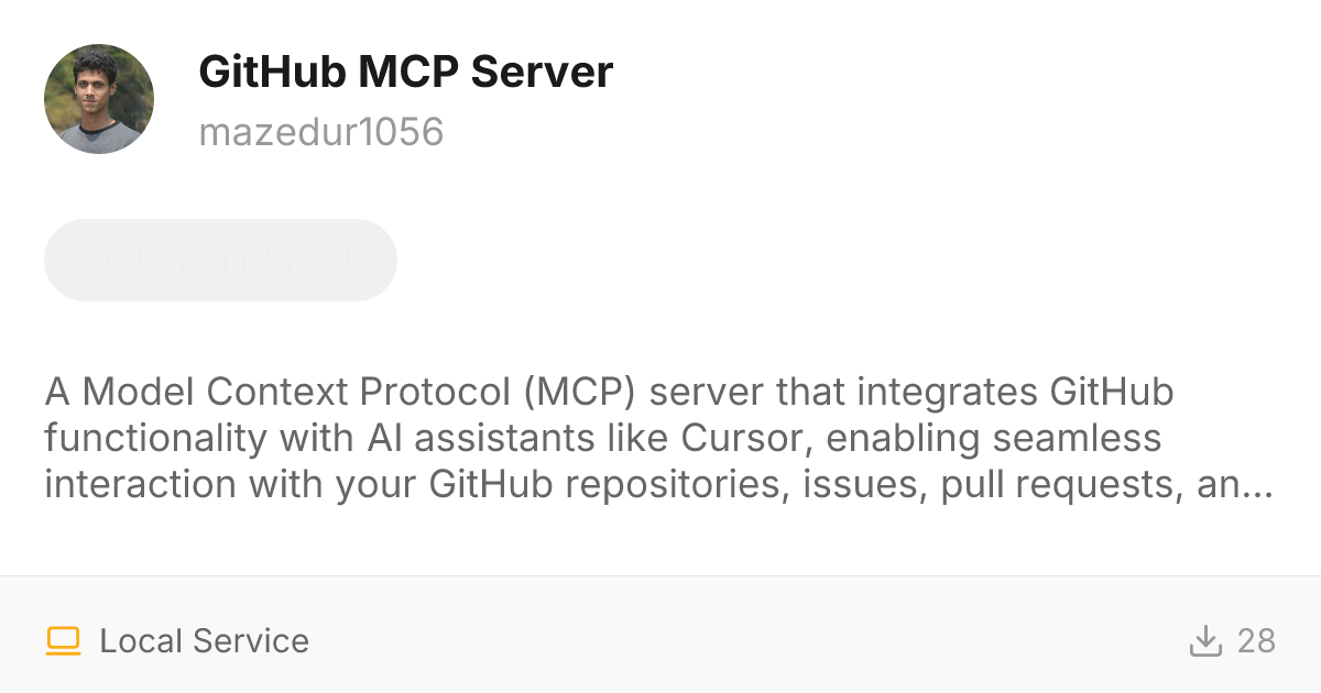 GitHub MCP Server | MCP Servers · LobeHub