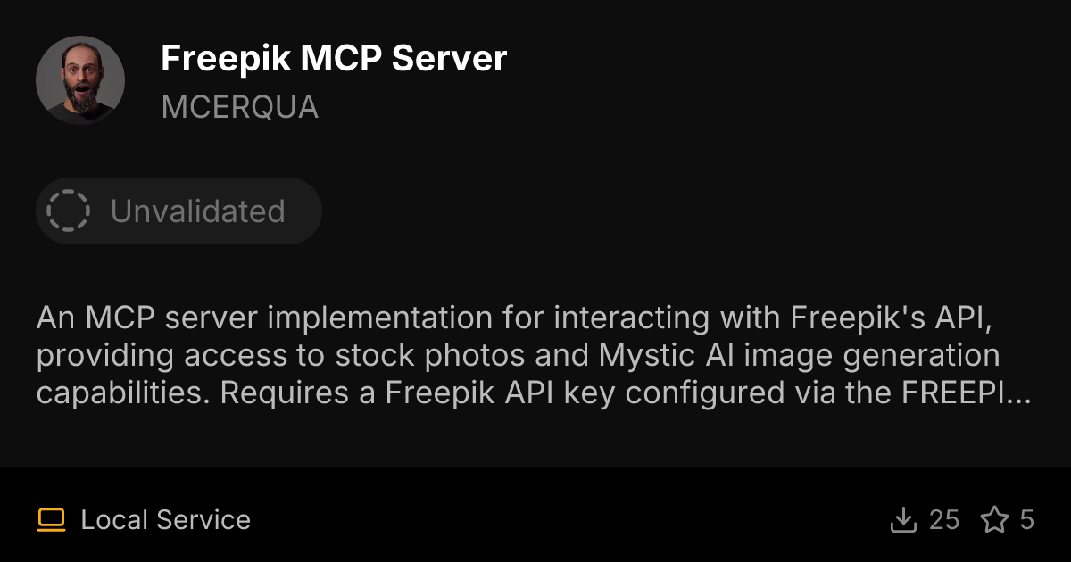 Freepik MCP 服务器 | MCP Servers · LobeHub