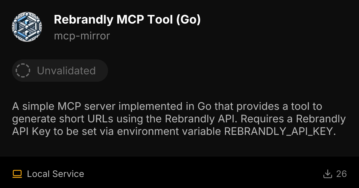 Rebrandly MCP Tool (Go) | MCP Servers · LobeHub