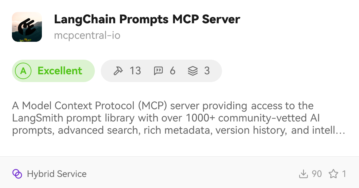 LangChain Prompts MCP Server | MCP S... · LobeHub
