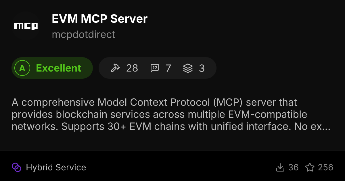 EVM MCP Server | MCP Servers · LobeHub