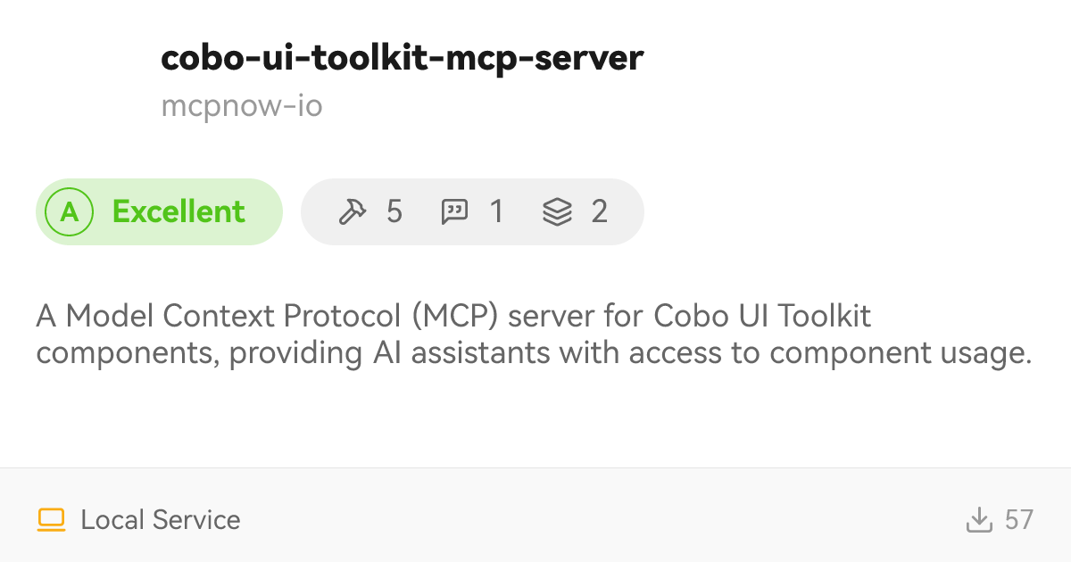 cobo-ui-toolkit-mcp-server | MCP Ser... · LobeHub