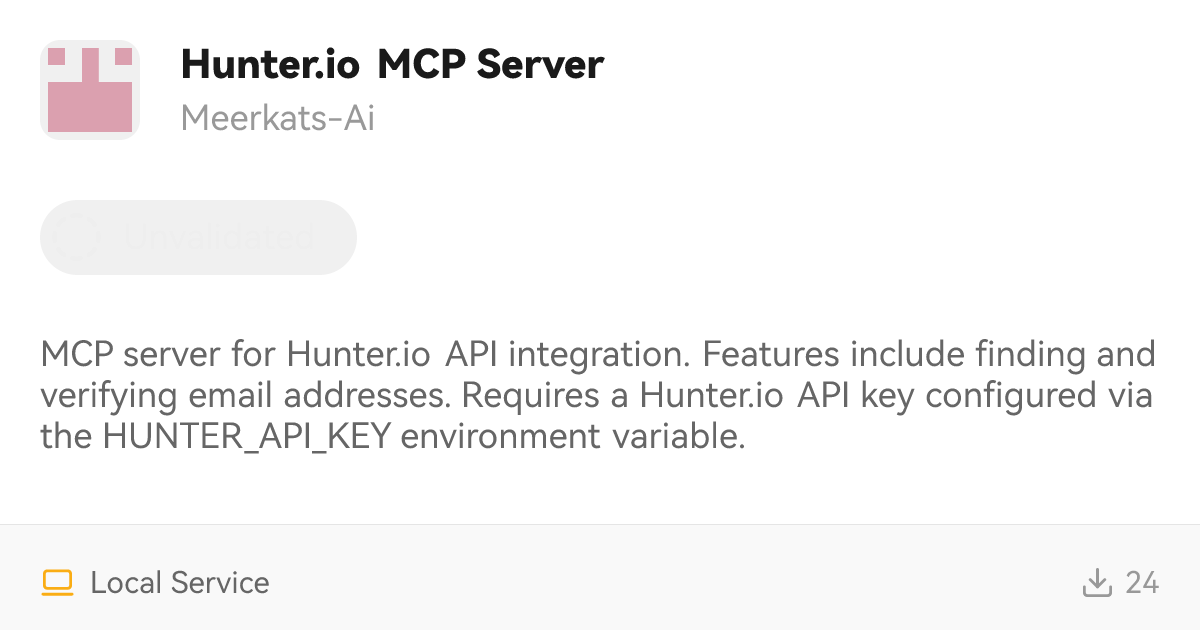 Hunter.io MCP Server | MCP Servers · LobeHub