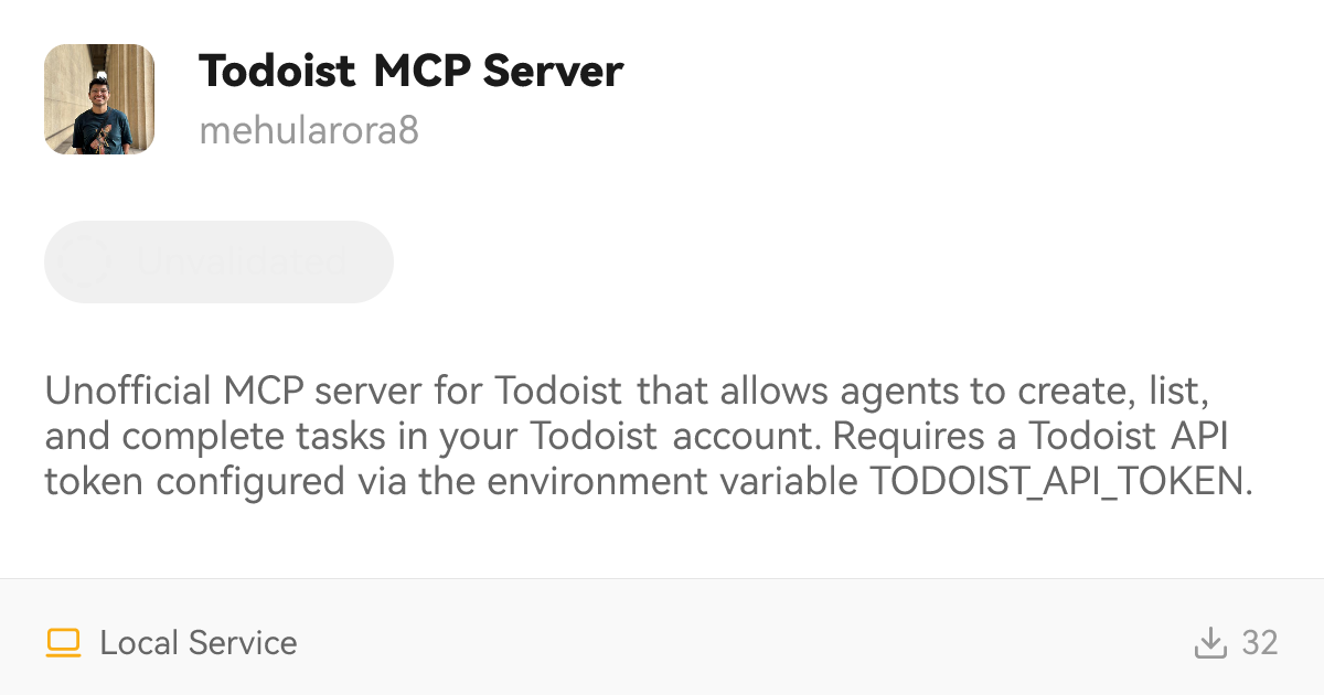 Todoist MCP Server | MCP Servers · LobeHub