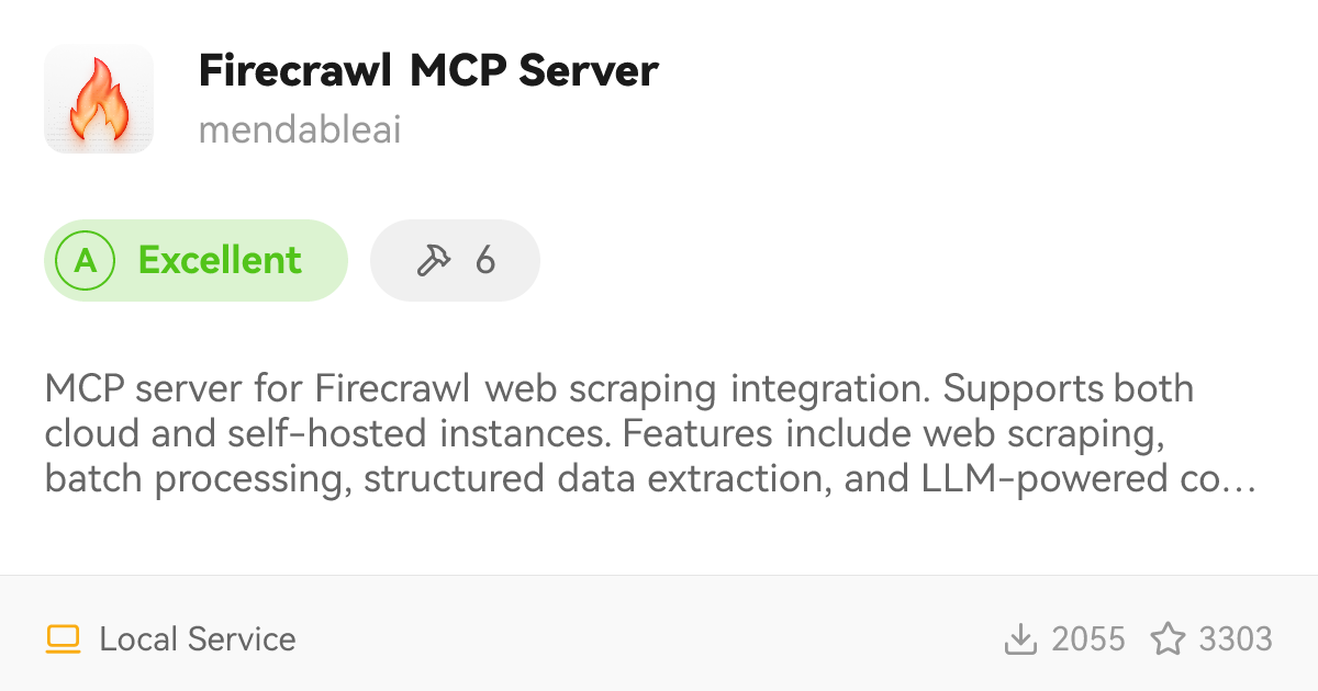 Firecrawl MCP Server | MCP Servers · LobeHub