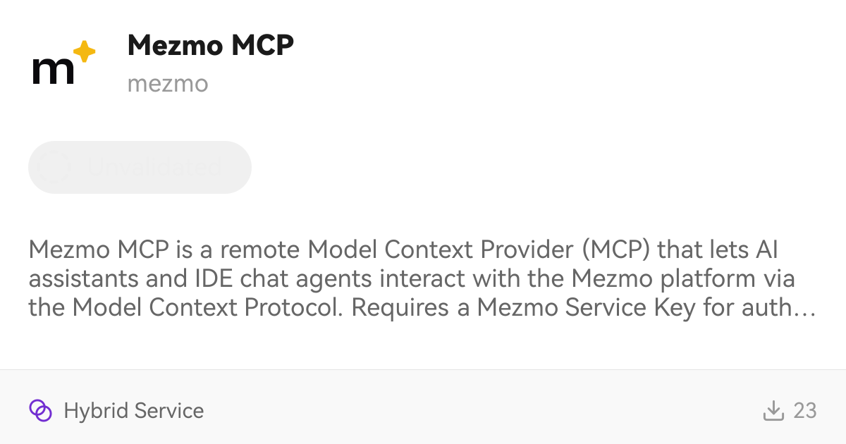 Mezmo MCP | MCP Servers · LobeHub