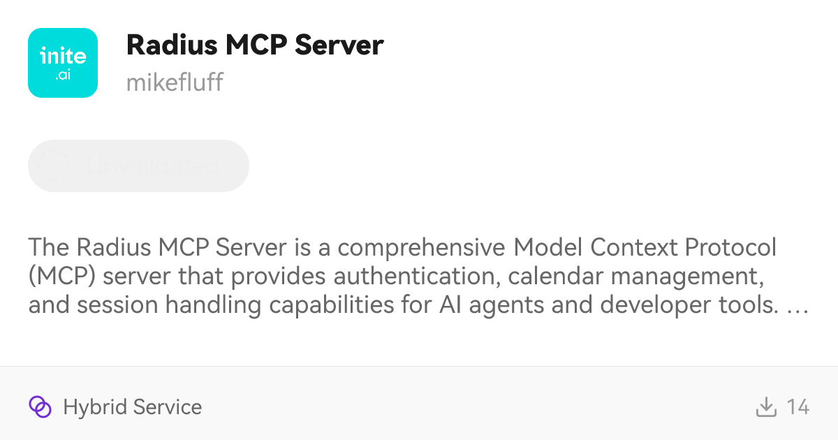 Radius MCP Server | MCP Servers · LobeHub