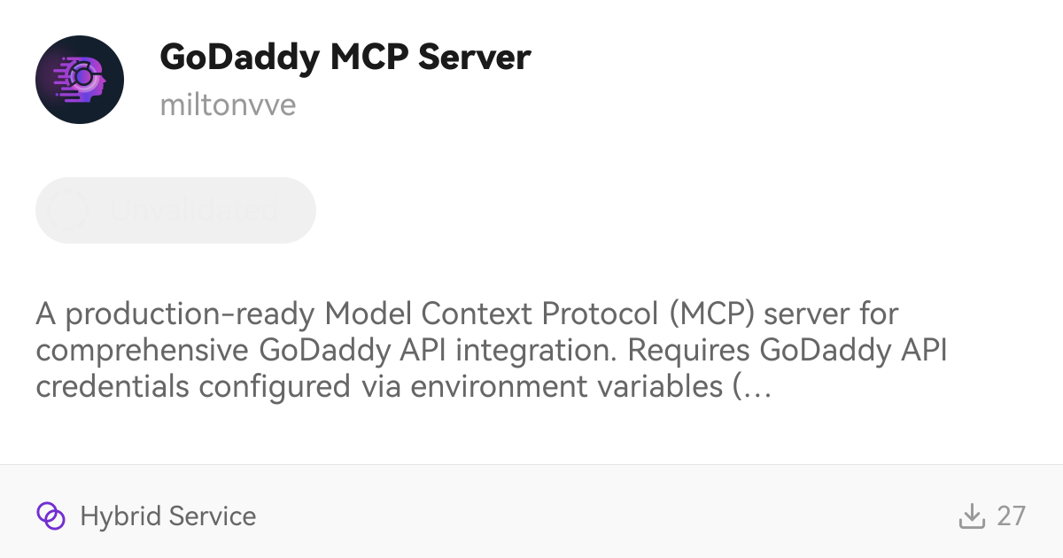 GoDaddy MCP Server | MCP Servers · LobeHub