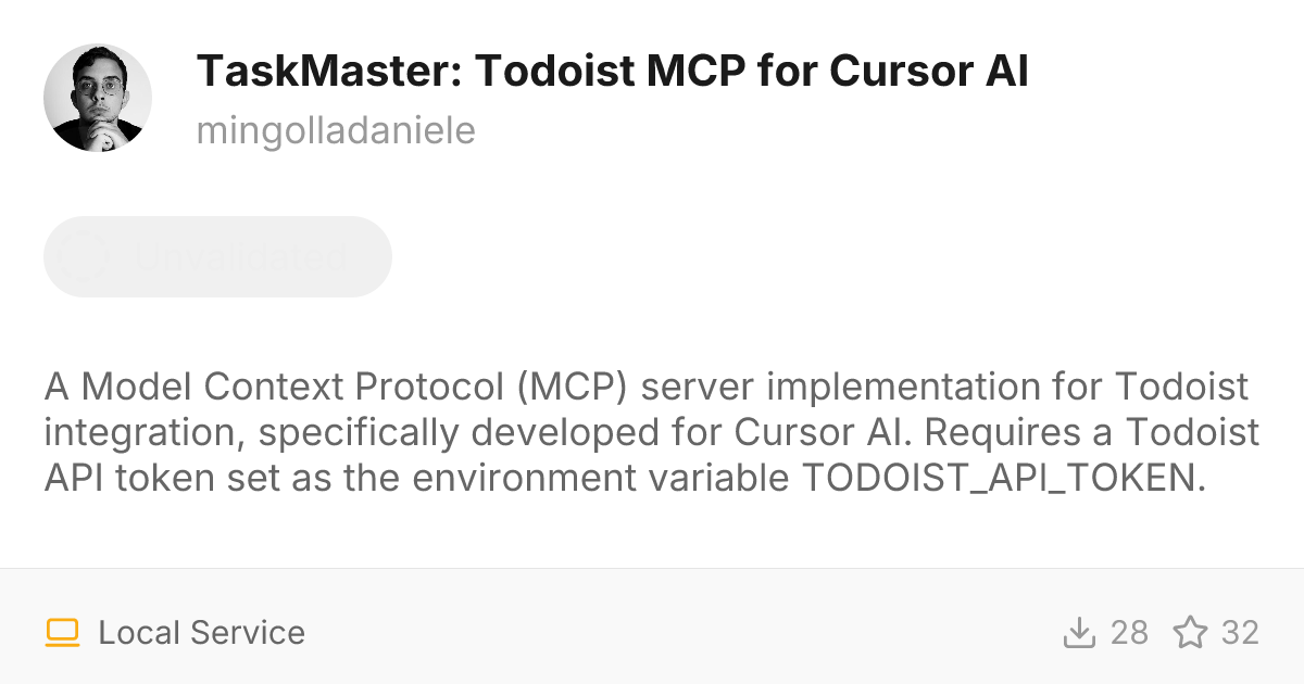 TaskMaster: MCP Todoist cho Cursor A... · LobeHub