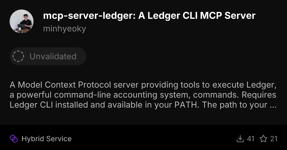 mcp-server-ledger: A Ledger CLI MCP ... · LobeHub