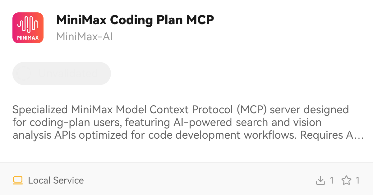 MiniMax Coding Plan MCP | MCP Servers · LobeHub