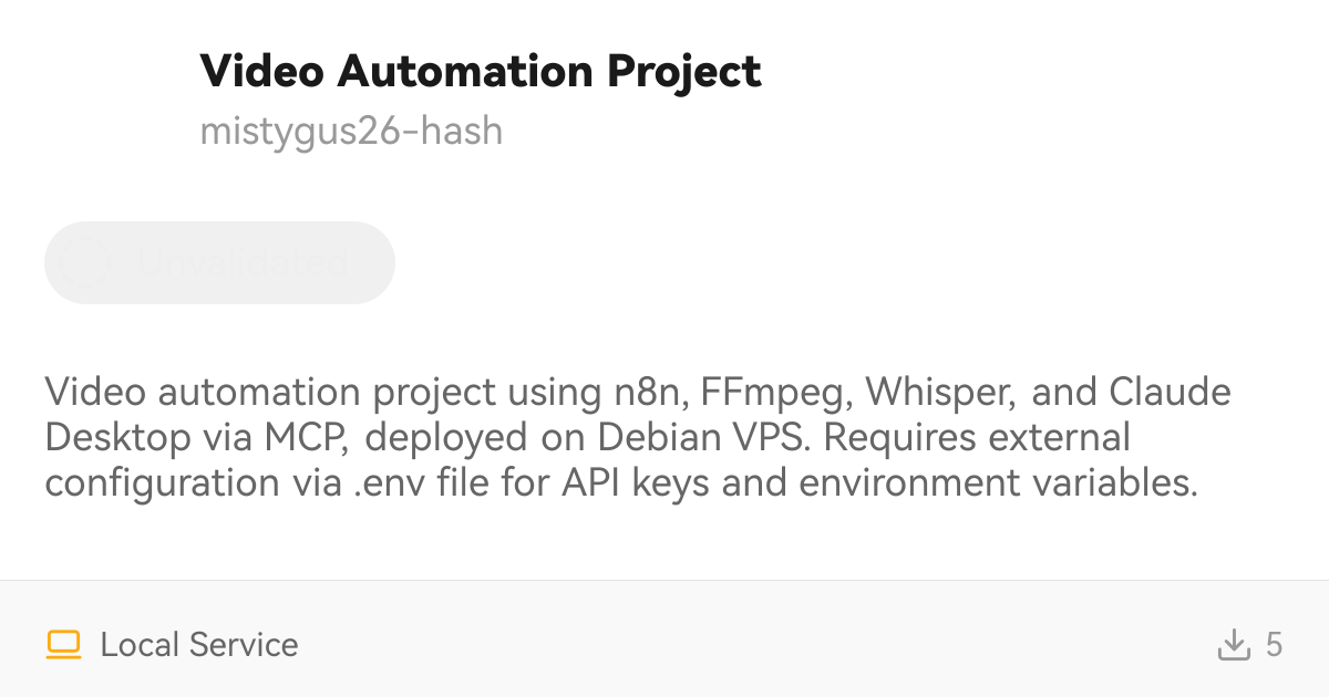 Video Automation Project | MCP Servers · LobeHub