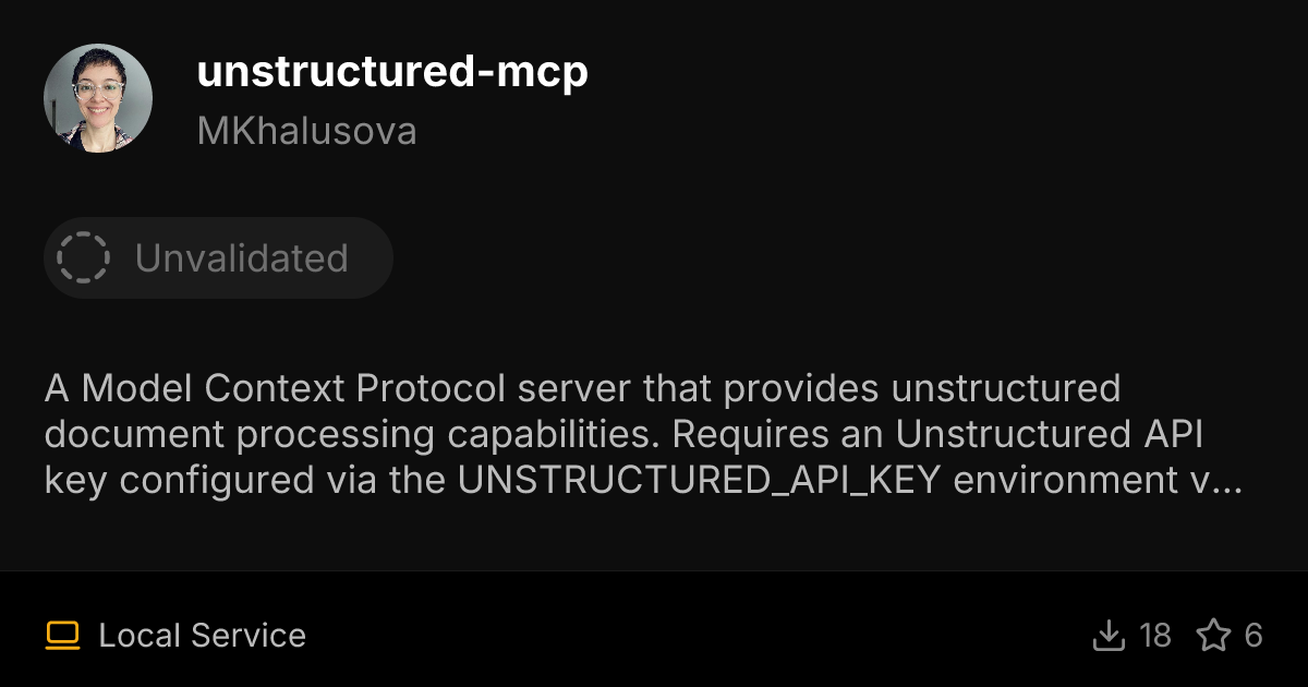 unstructured-mcp | MCP Servers · LobeHub