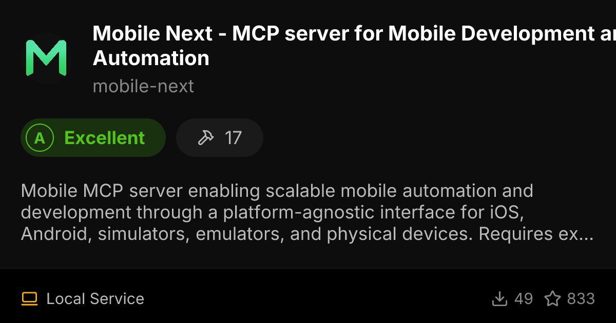 Mobile Next - MCP server for Mobile ... · LobeHub