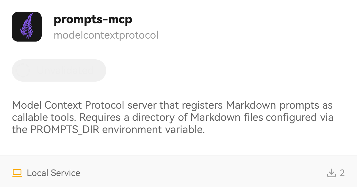 prompts-mcp | MCP Servers · LobeHub