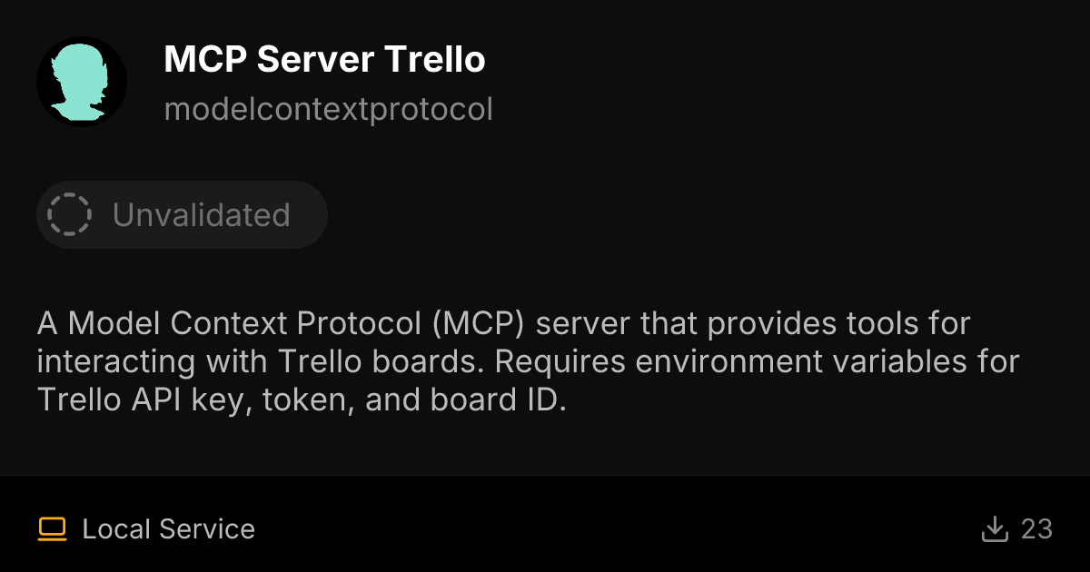 MCP Server Trello | MCP Servers · LobeHub