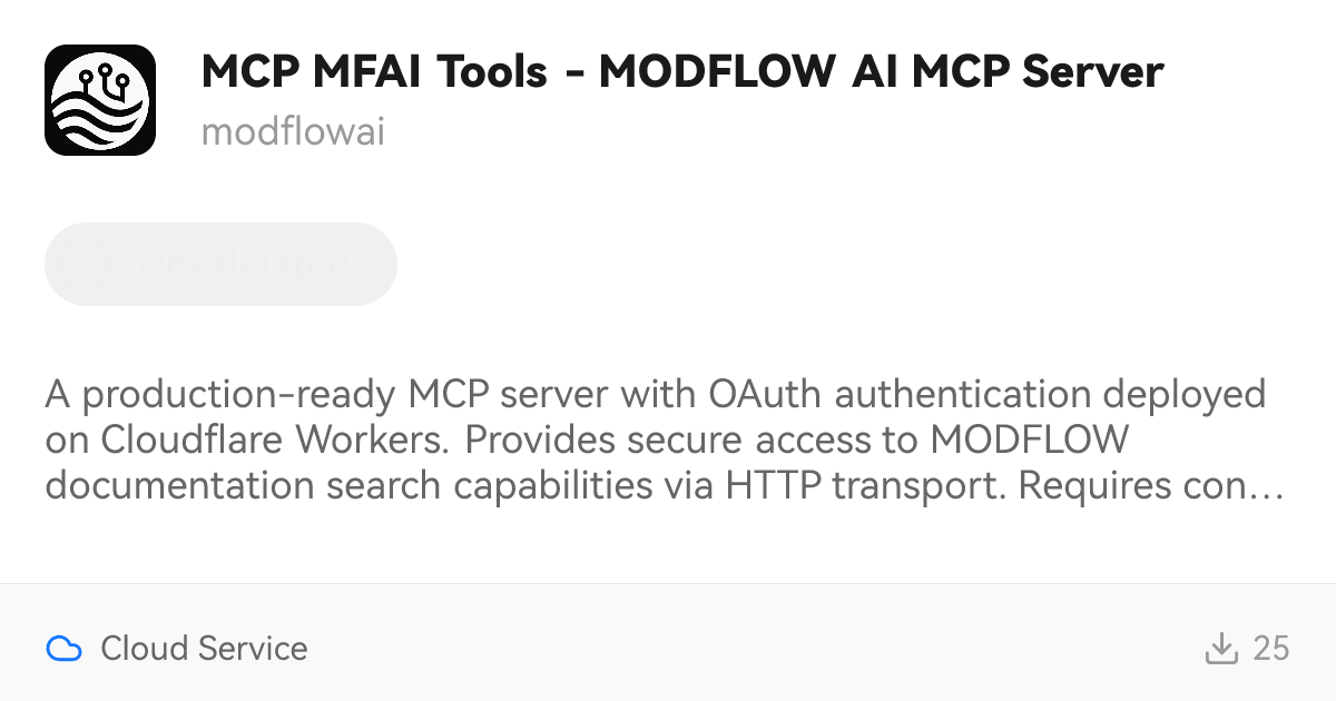 MCP MFAI Tools - MODFLOW AI MCP Serv... · LobeHub