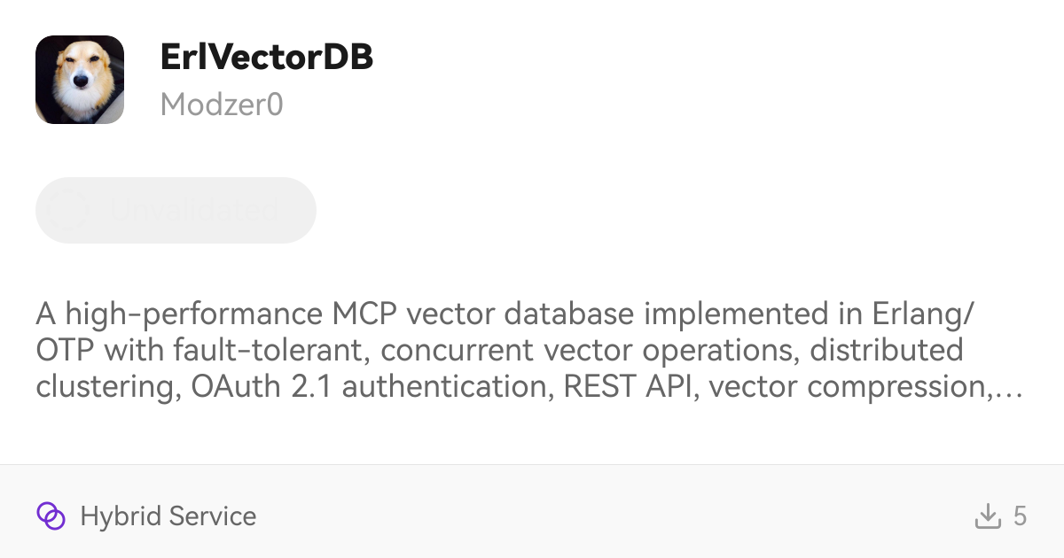 ErlVectorDB | MCP Servers · LobeHub