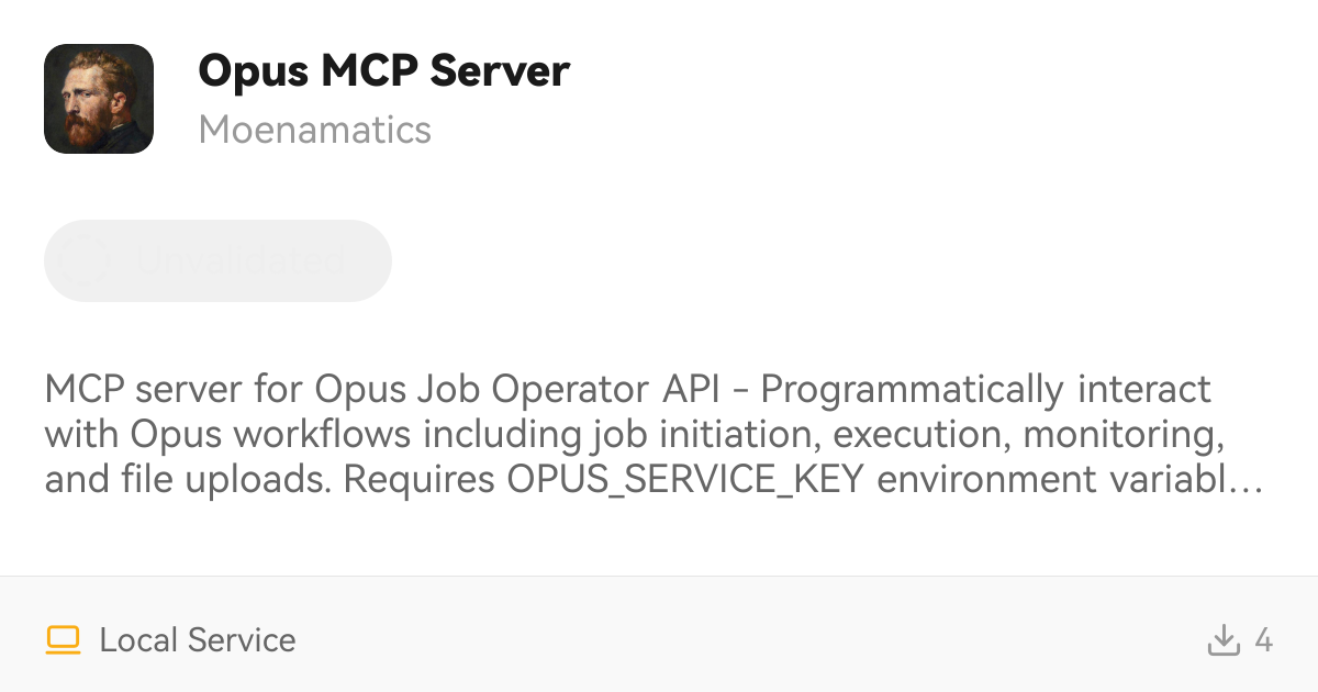 Opus MCP Server | MCP Servers · LobeHub