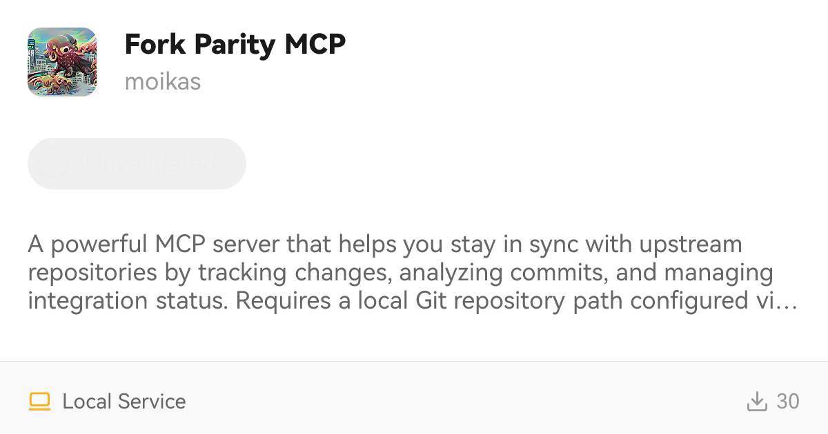Fork Parity MCP | MCP Servers · LobeHub