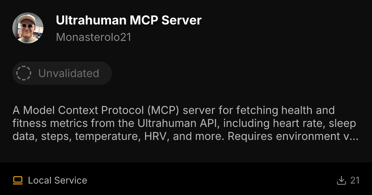 Ultrahuman MCP Server | MCP Servers · LobeHub
