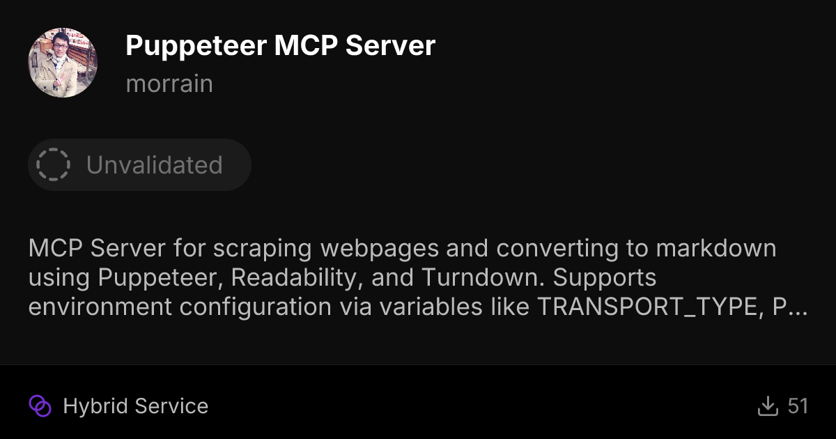 Puppeteer MCP Server | MCP Servers · LobeHub