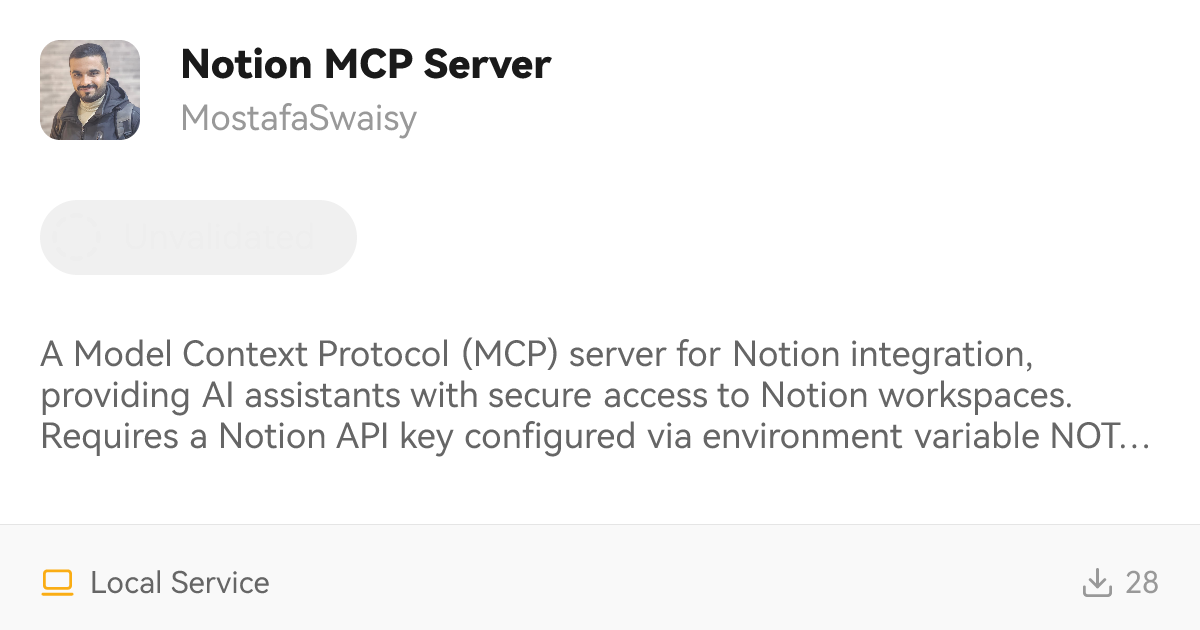 Notion MCP Server | MCP Servers · LobeHub
