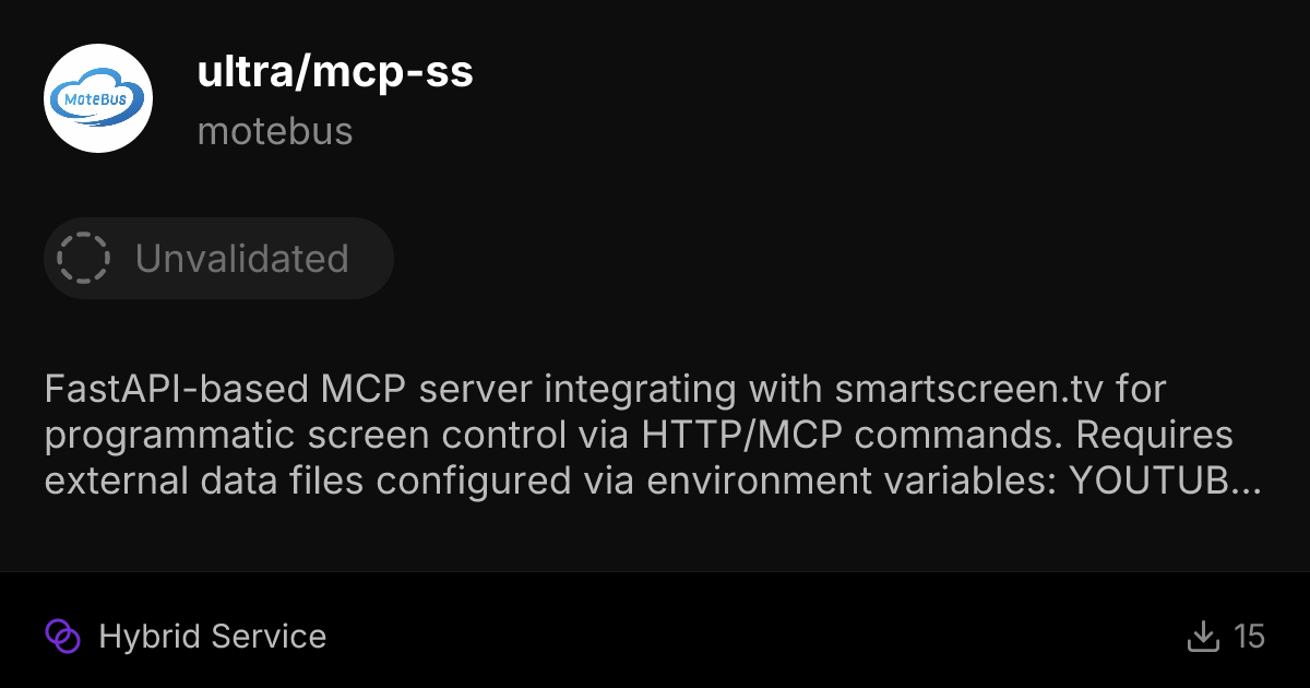 ultra/mcp-ss | MCP Servers · LobeHub