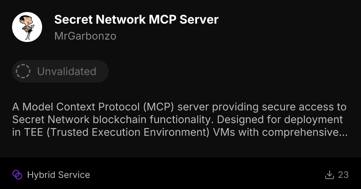 Secret Network MCP Server | MCP Servers · LobeHub