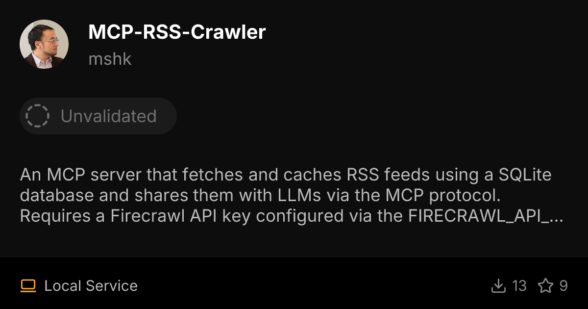 MCP-RSS-Crawler | MCP Servers · LobeHub