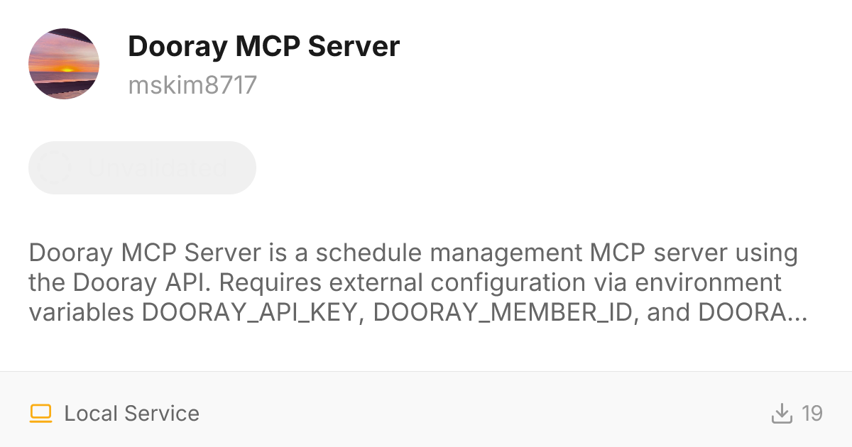 Dooray MCP Server | MCP Servers · LobeHub