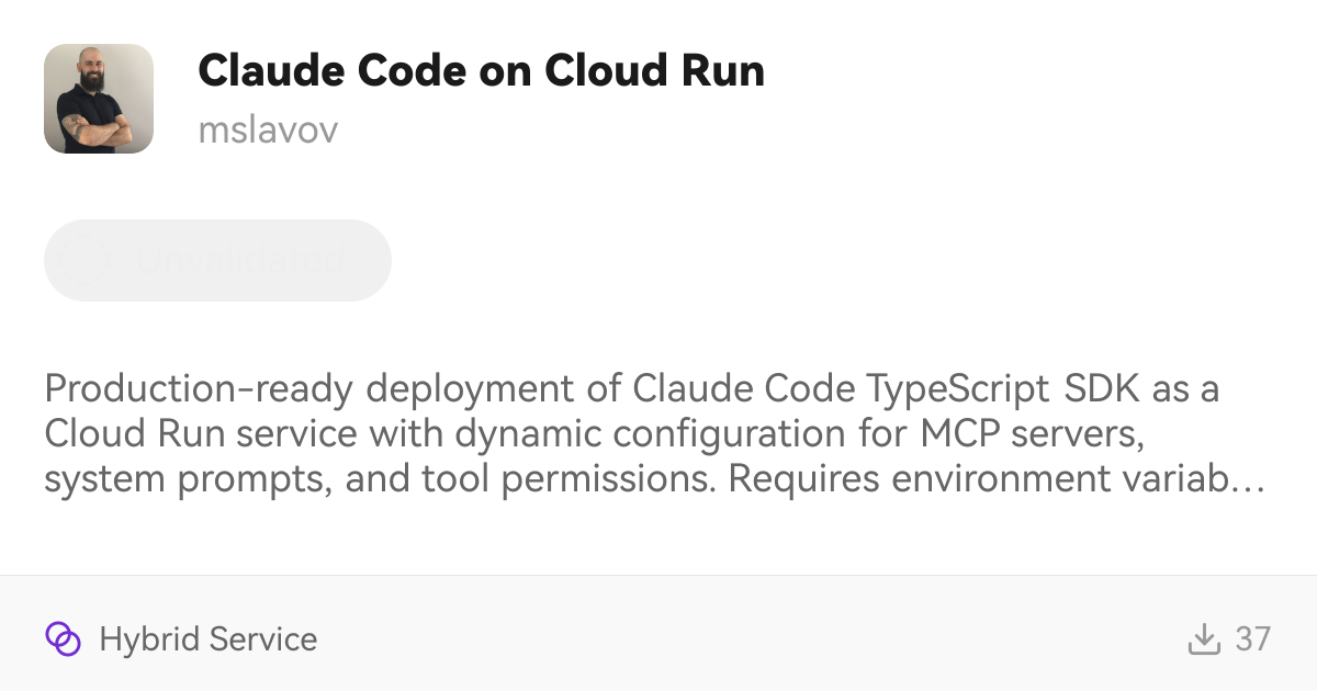 Claude Code on Cloud Run | MCP Servers · LobeHub