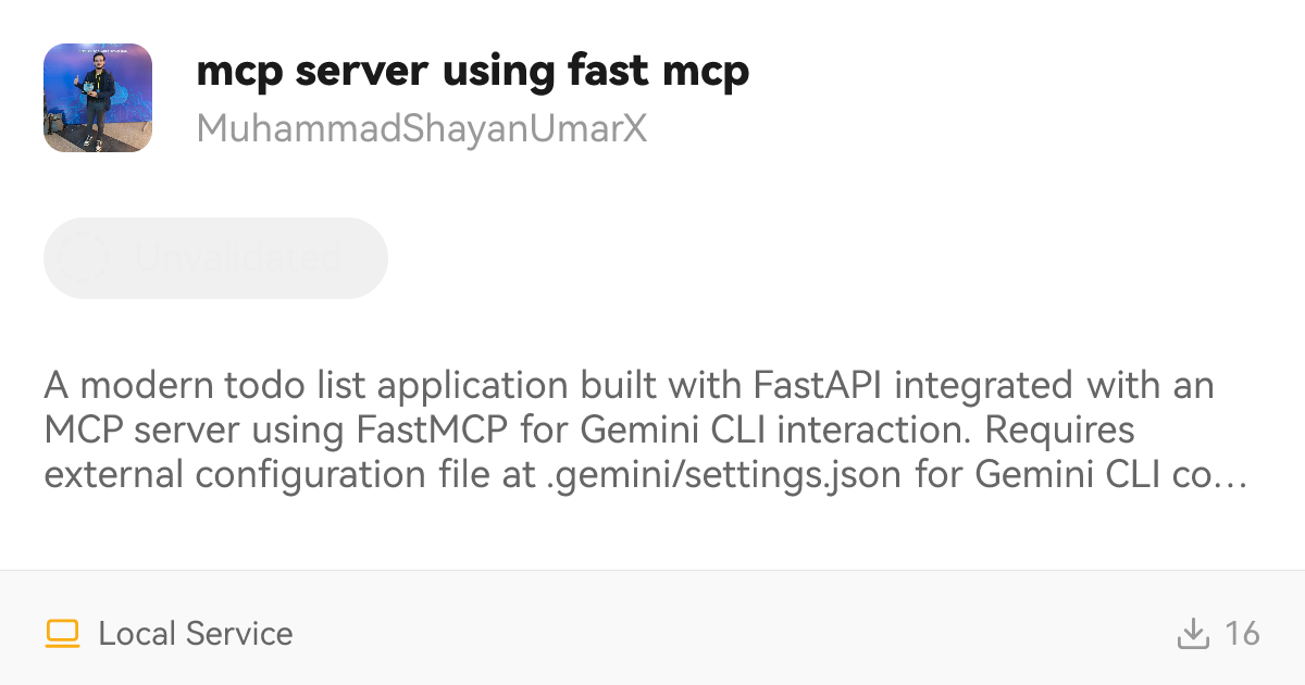 mcp server using fast mcp | MCP Servers · LobeHub
