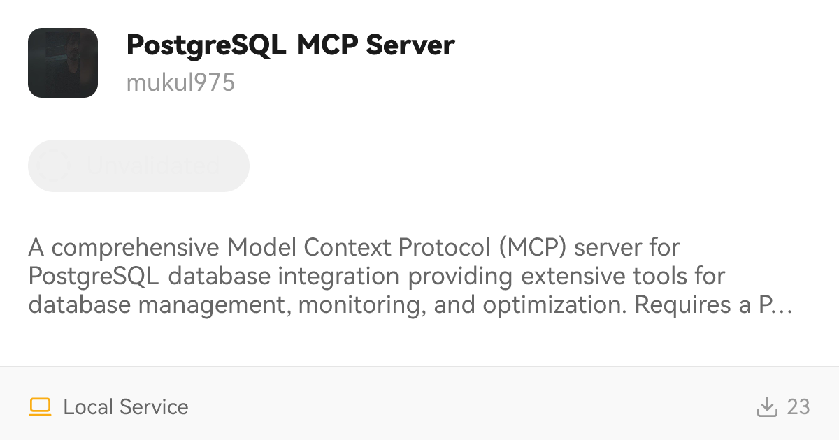 PostgreSQL MCP Server | MCP Servers · LobeHub