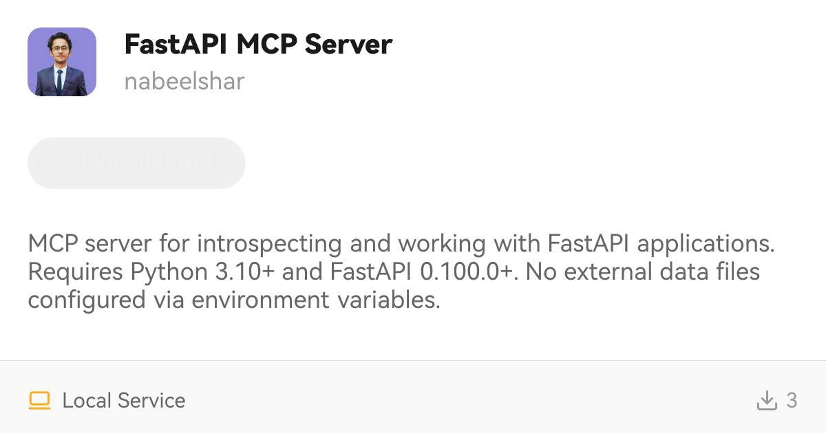 FastAPI MCP Server | MCP Servers · LobeHub