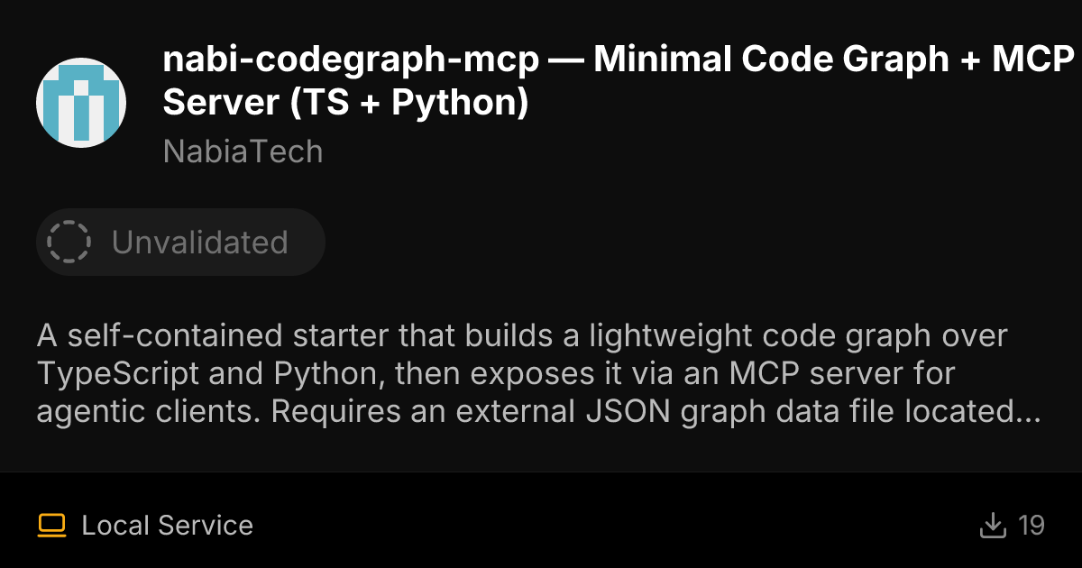nabi-codegraph-mcp — Minimal Code Gr... · LobeHub
