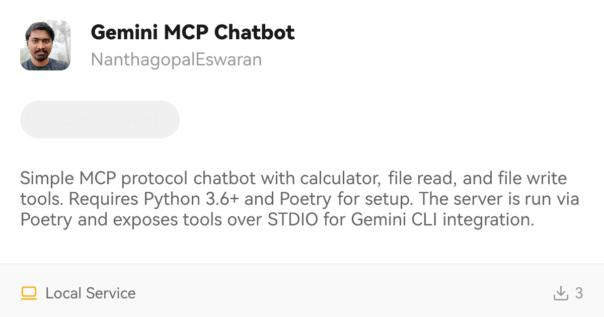 Gemini MCP Chatbot | MCP Servers · LobeHub