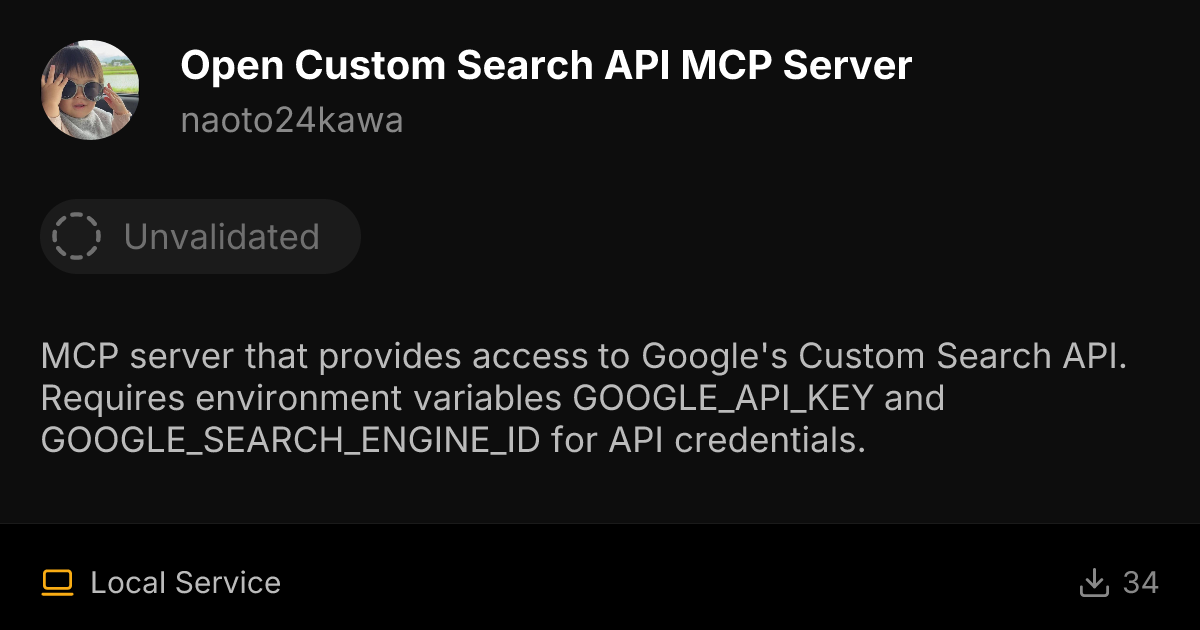 Open Custom Search API MCP Server | ... · LobeHub