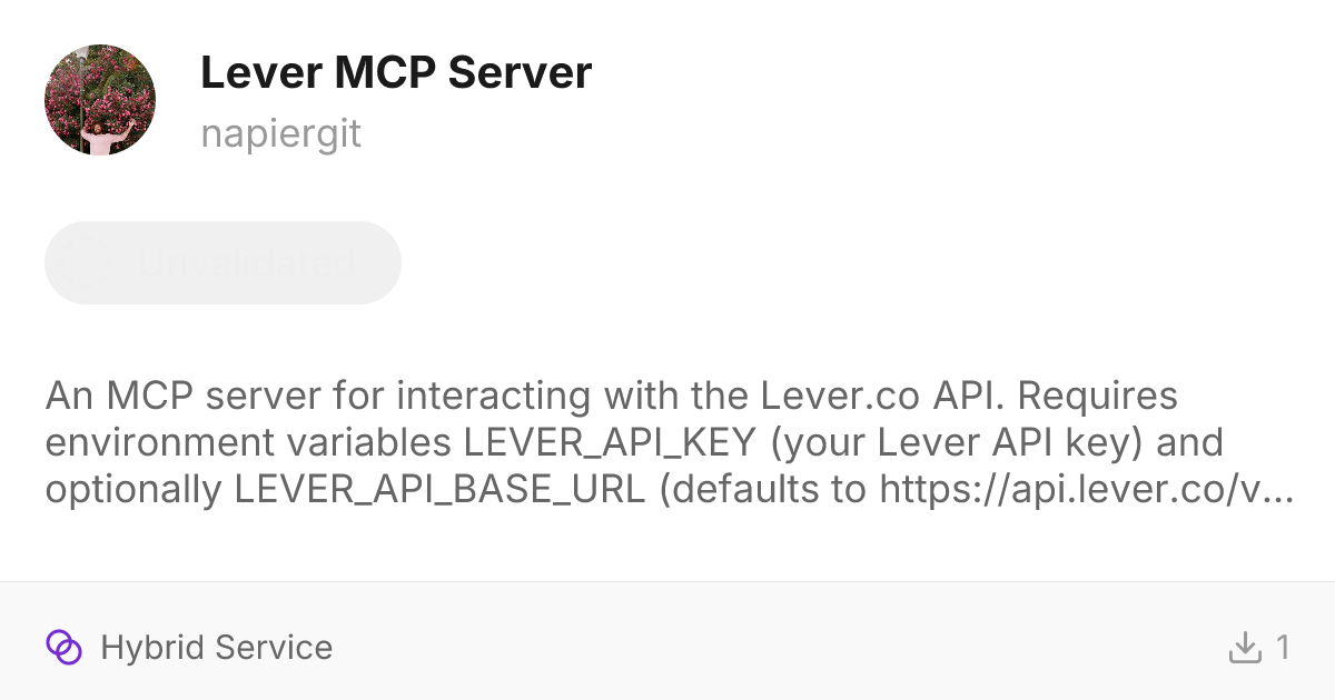 Serveur MCP Lever | MCP Servers · LobeHub