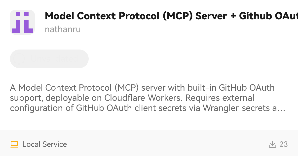 Model Context Protocol (MCP) 服务器 + G... · LobeHub