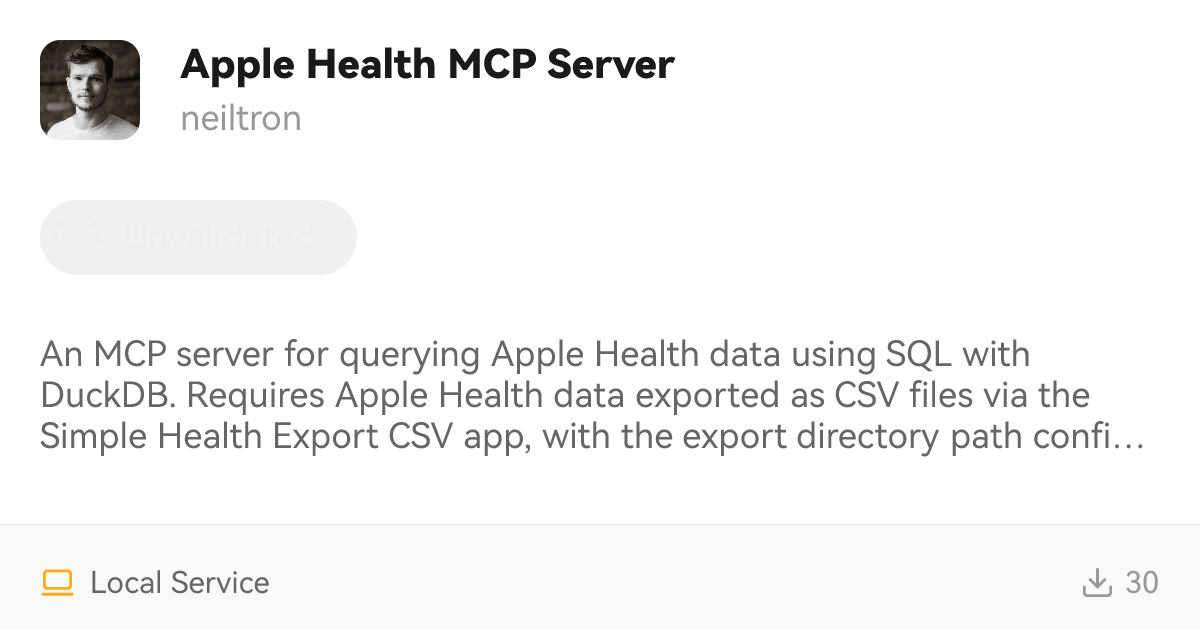 Apple Health MCP Server | MCP Servers · LobeHub