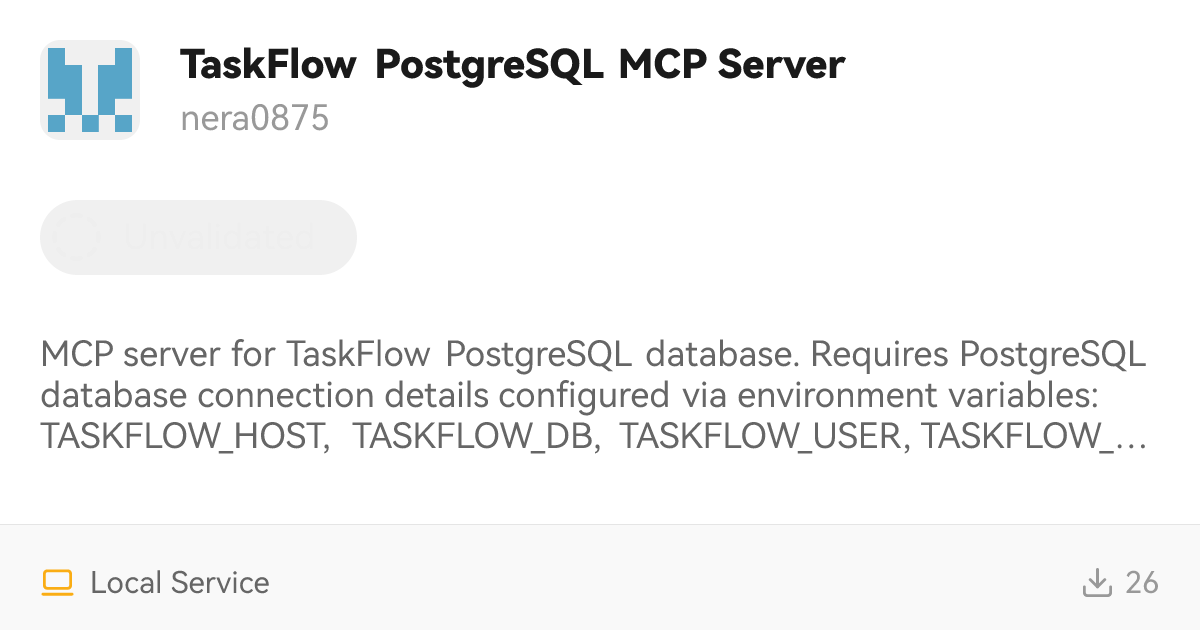 TaskFlow PostgreSQL MCP Server | MCP... · LobeHub
