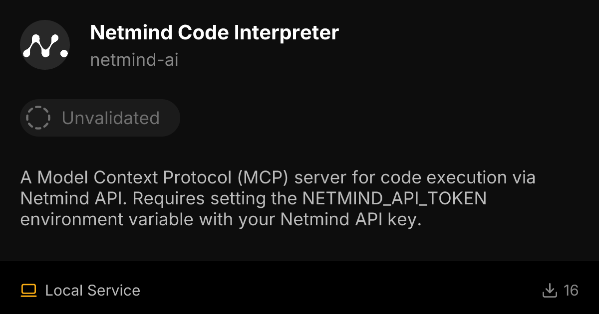 Netmind Code Interpreter | MCP Servers · LobeHub