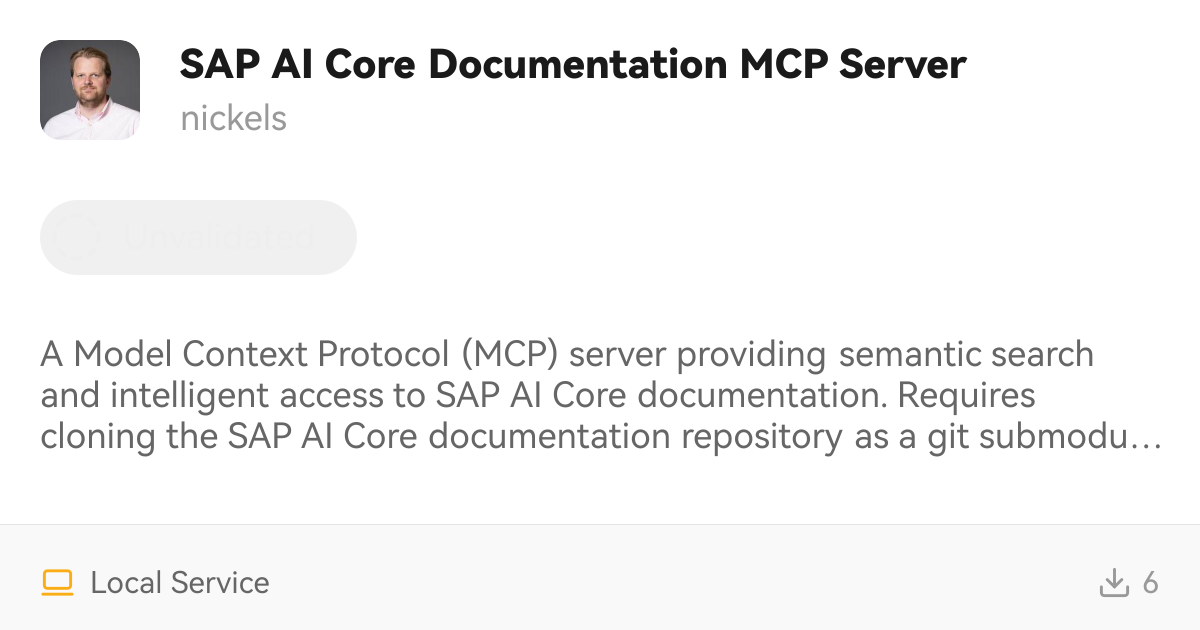 SAP AI Core Documentation MCP Server... · LobeHub