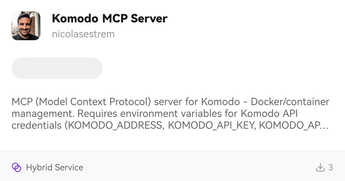 Komodo MCP 서버 | MCP Servers · LobeHub