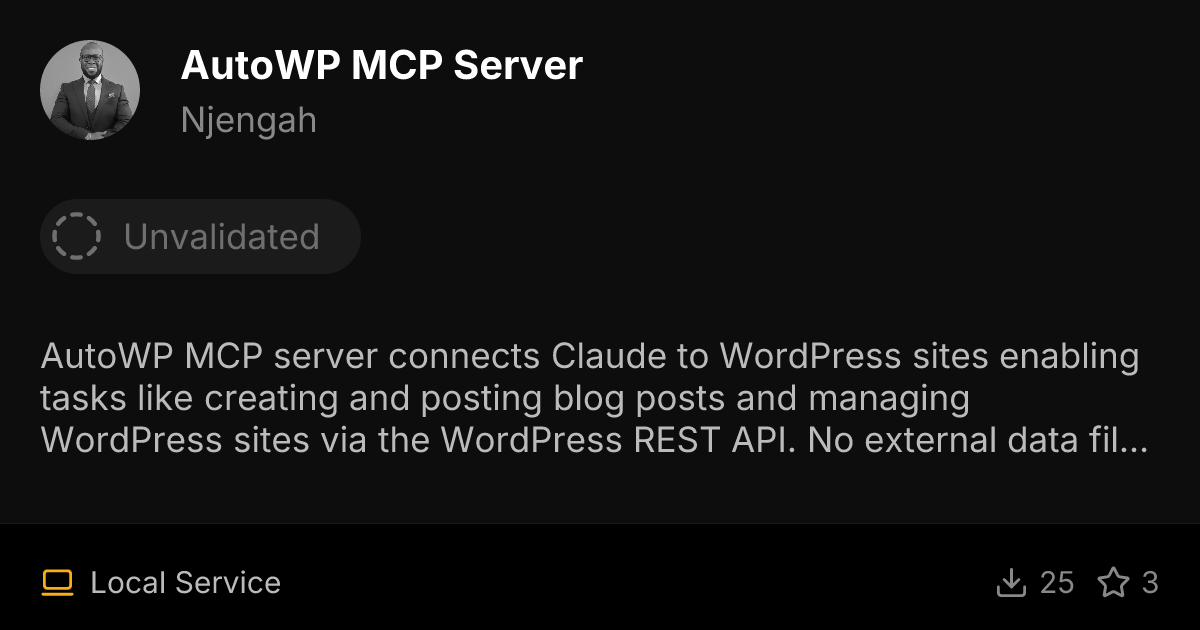 AutoWP MCP Server | MCP Servers · LobeHub