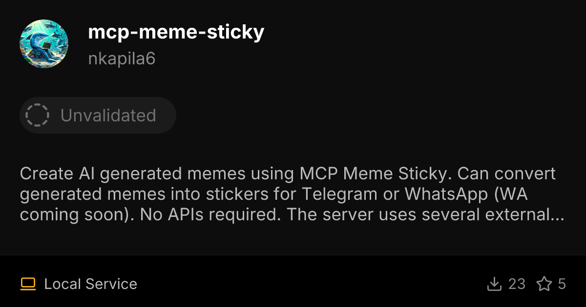 mcp-meme-sticky | MCP Servers · LobeHub
