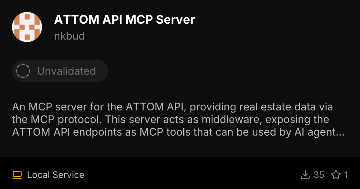 ATTOM API MCP Server | MCP Servers · LobeHub